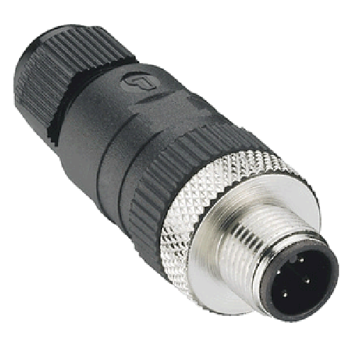 RSCQ 4-9 - M12 4 pin male straight spring type connector